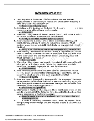 ATI- Nurses Touch Informatics Practice Test - Dr. Simon's Nurses Touch ...