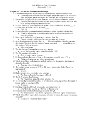 Exam 2 Notes- ECON 322 - ECON 322: Labor Economics Notes Objectives ...