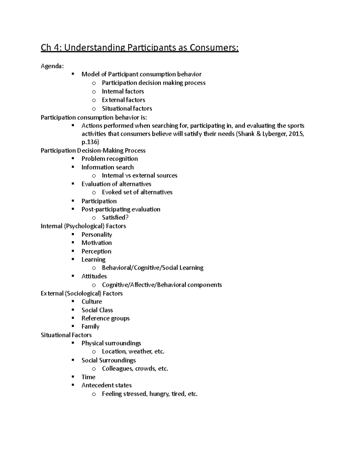 Ch 4 Understanding participants as consumers - Ch 4: Understanding ...