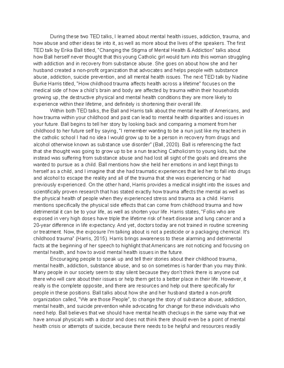SOCI-Comparitive Essay 4 - During these two TED talks, I learned about ...