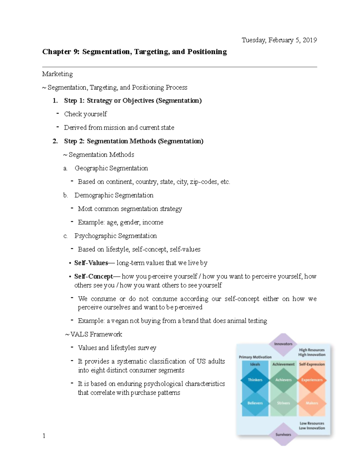 Chapter 9- Segmentation, Targeting, and Positioning - Chapter 9 ... Chapter 9- Segmentation, Targeting, and Positioning - Chapter 9 ...