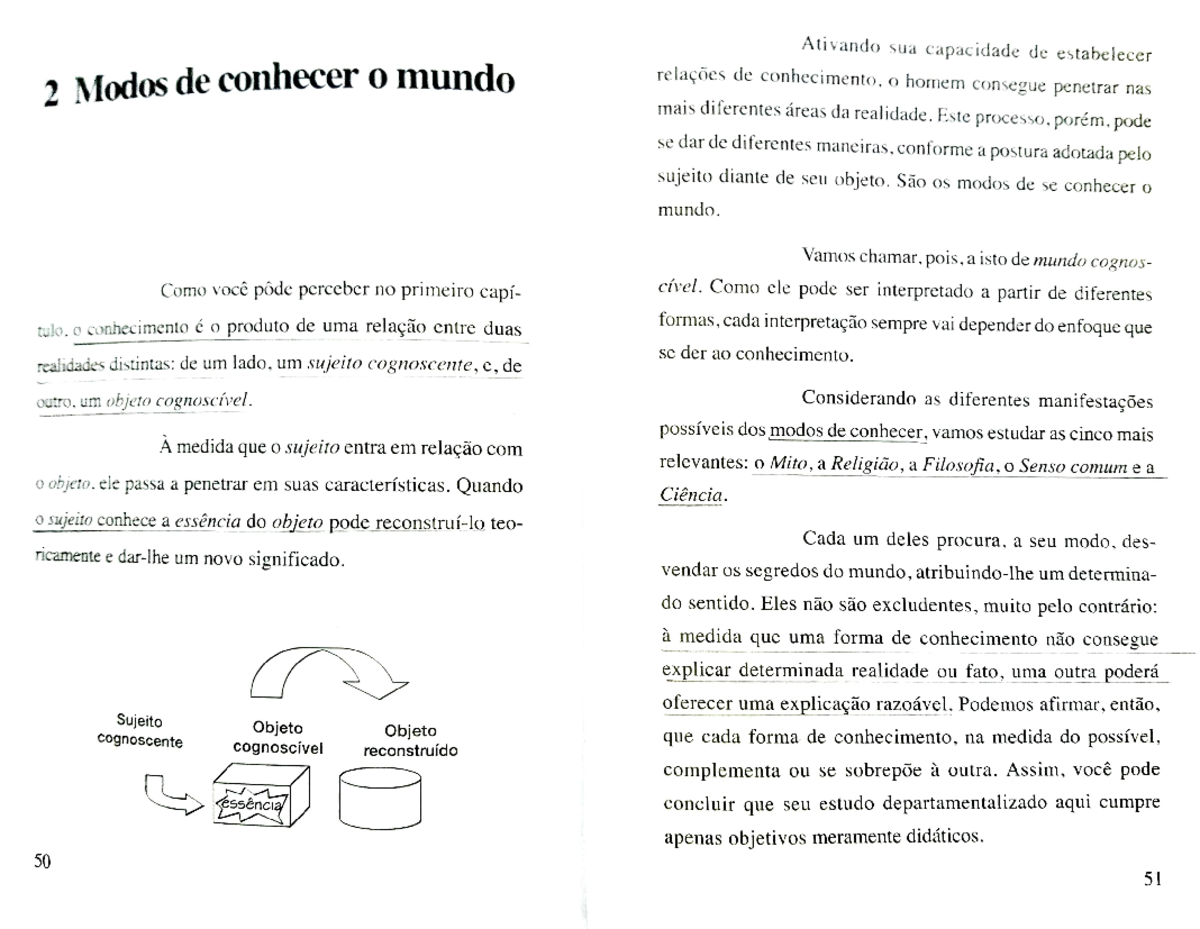 Manual - Modos de conhecer o mundo. Tipos de conhecimento mítico ...