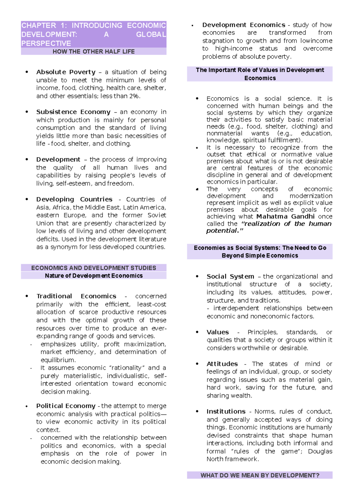 Eco Dev Midterms - economic development - CHAPTER 1: INTRODUCING ...