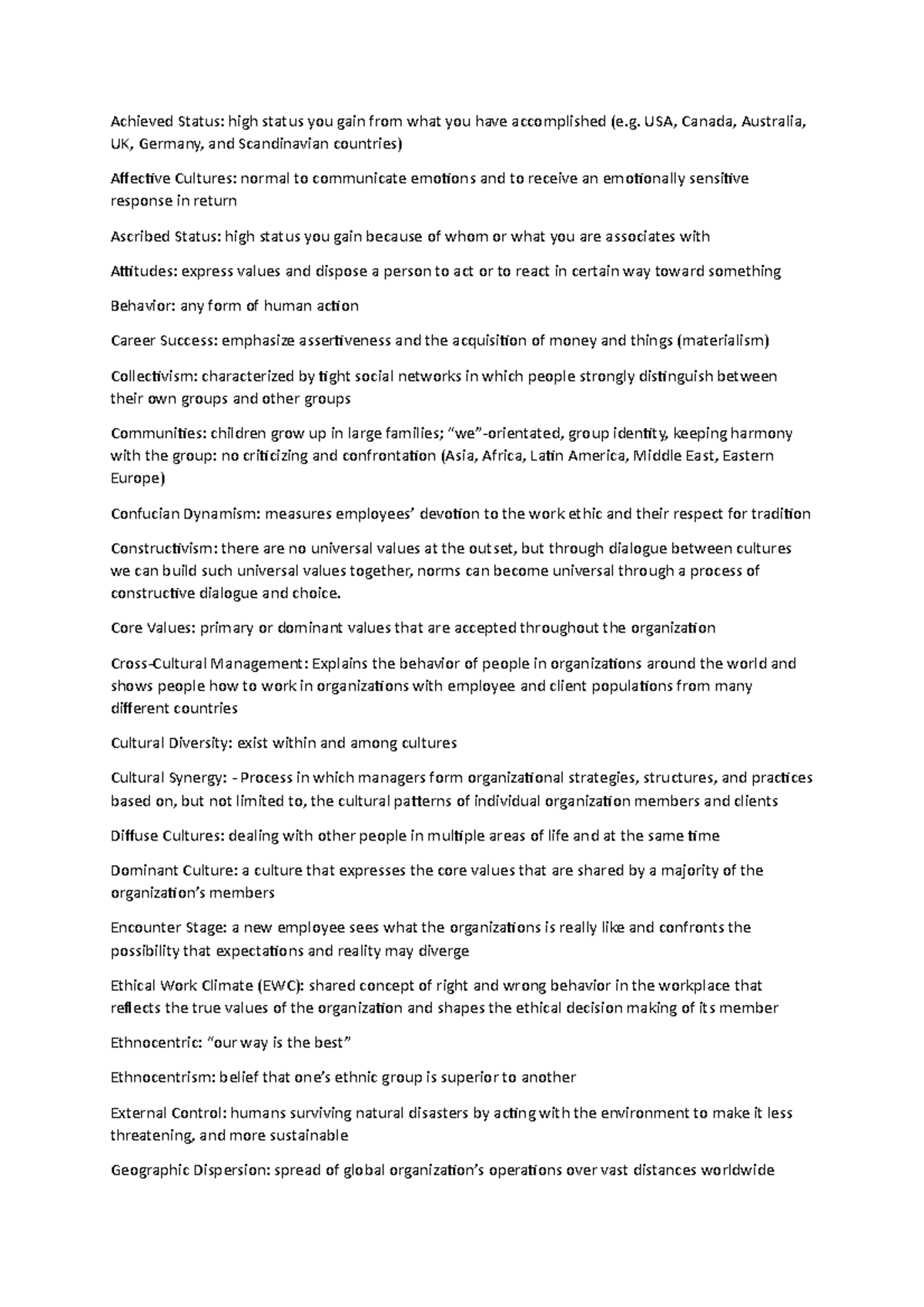 Icb list for year 2 period 2 - Achieved Status: high status you gain ...