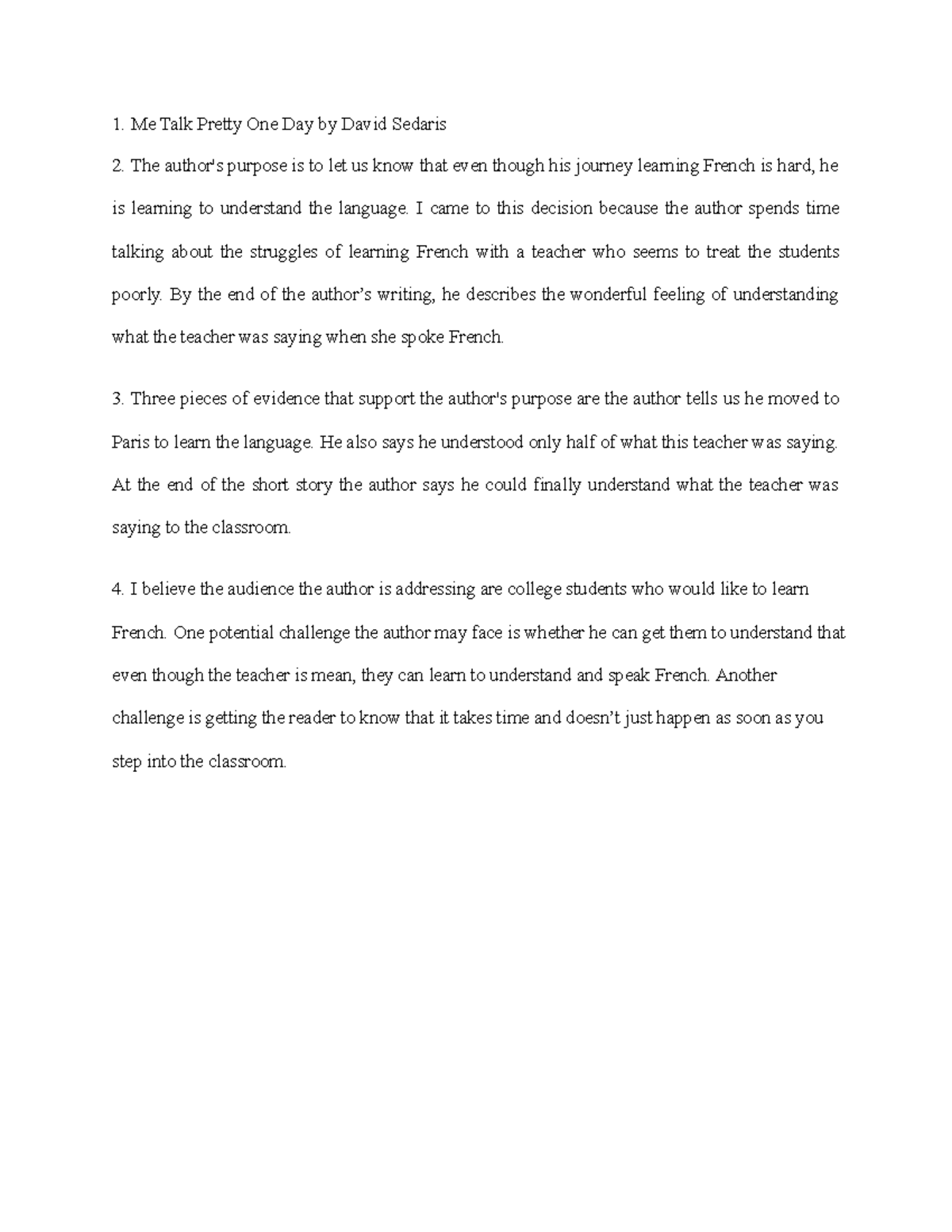 ENG-122- Module-1-Writing Notes - Me Talk Pretty One Day by David ...