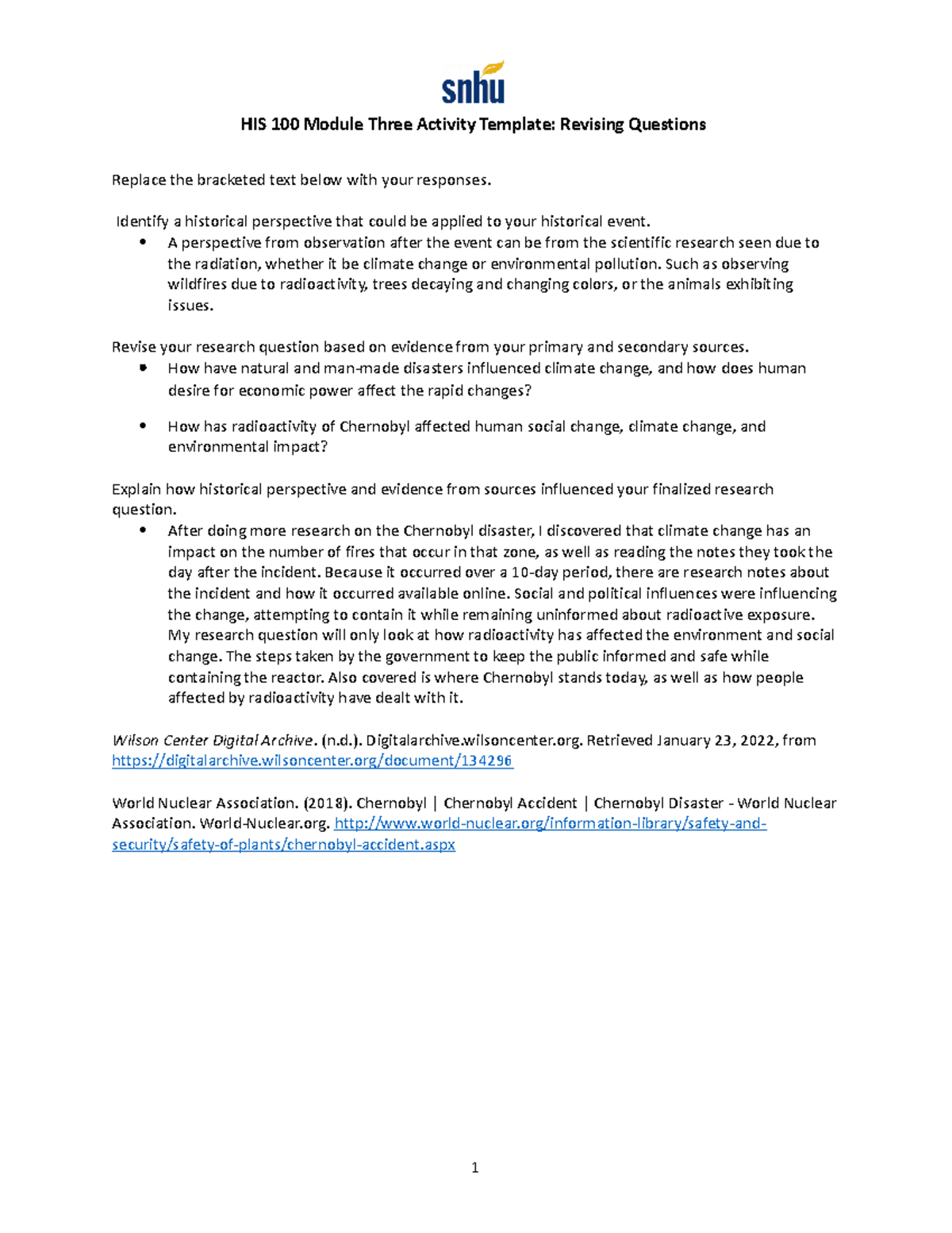 HIS 100 Module Three Activity Revising Questions - HIS 100 Module Three ...