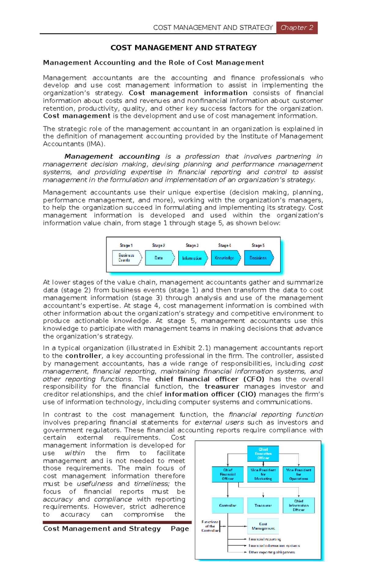 COST Management AND Strategy - COST MANAGEMENT AND STRATEGY Management ...