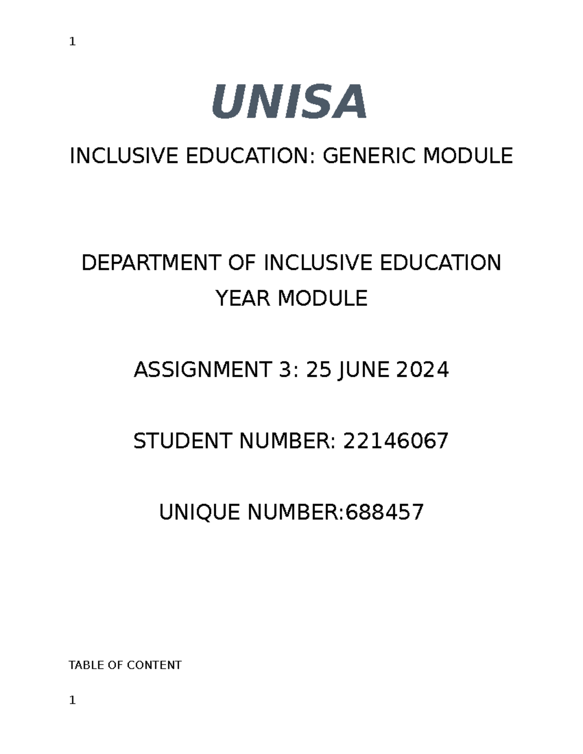 INC 3701 assignment 3 final answered - UNISA INCLUSIVE EDUCATION ...