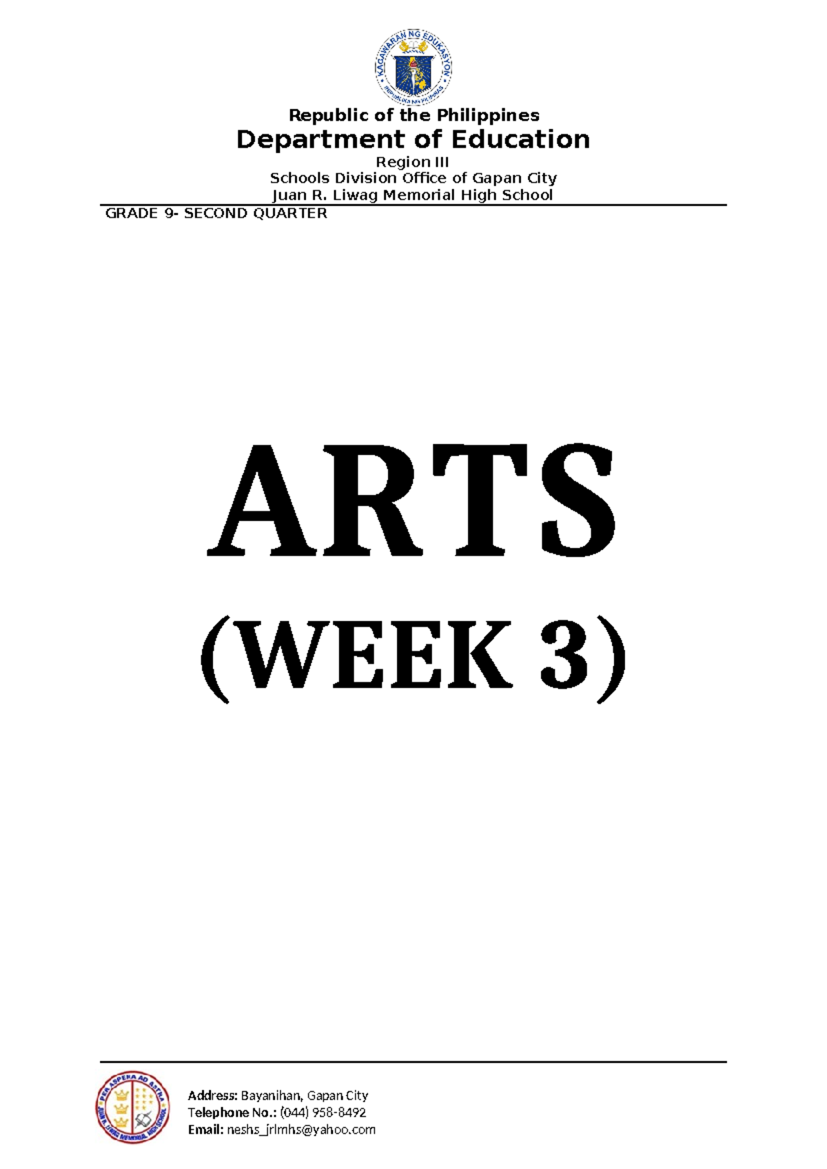 Q2-arts-week3 - ARTS WEEK 3 MODULE - Department of Education Region III ...