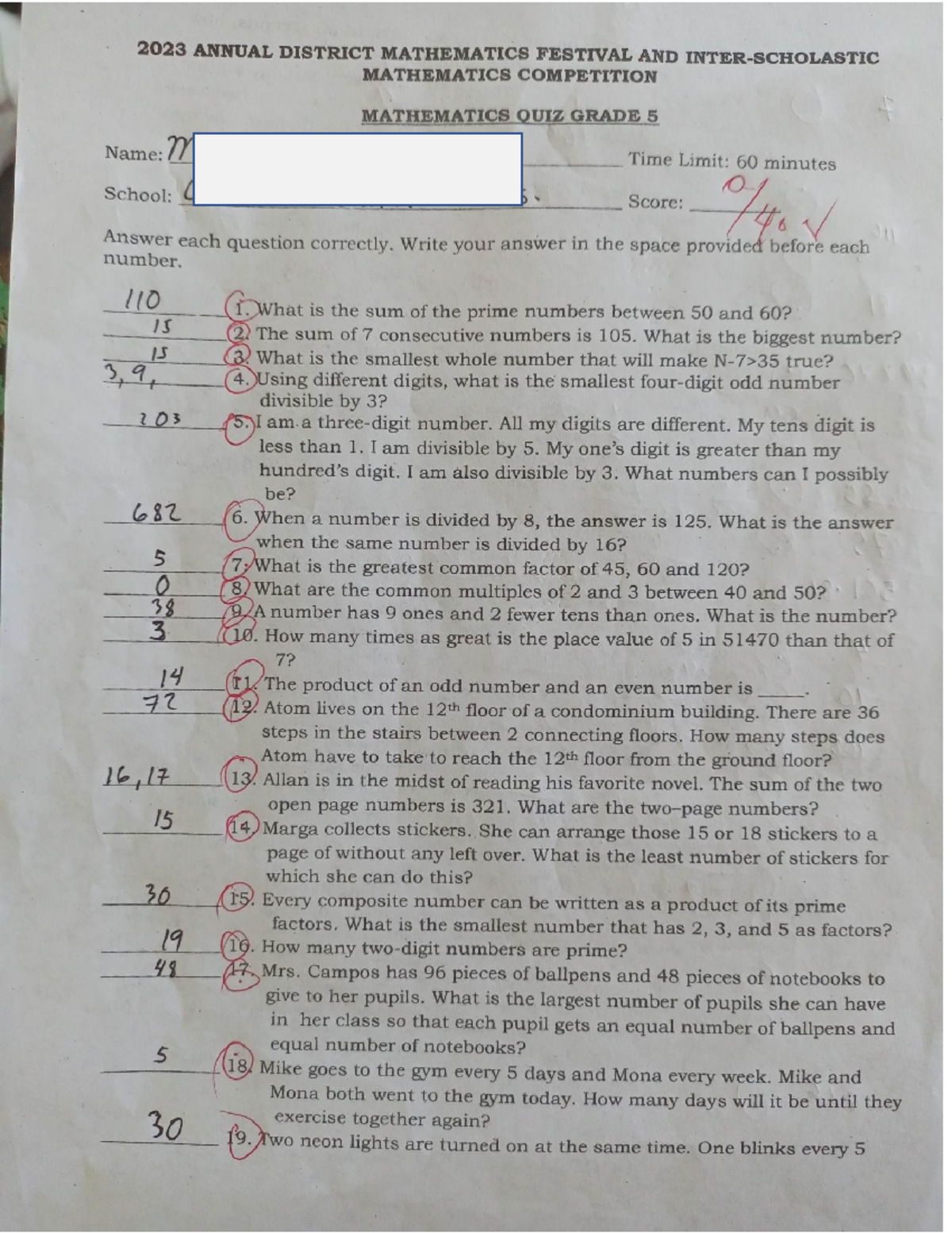 Math quiz bee reviewer - Bachelor of Elementary Education - Studocu