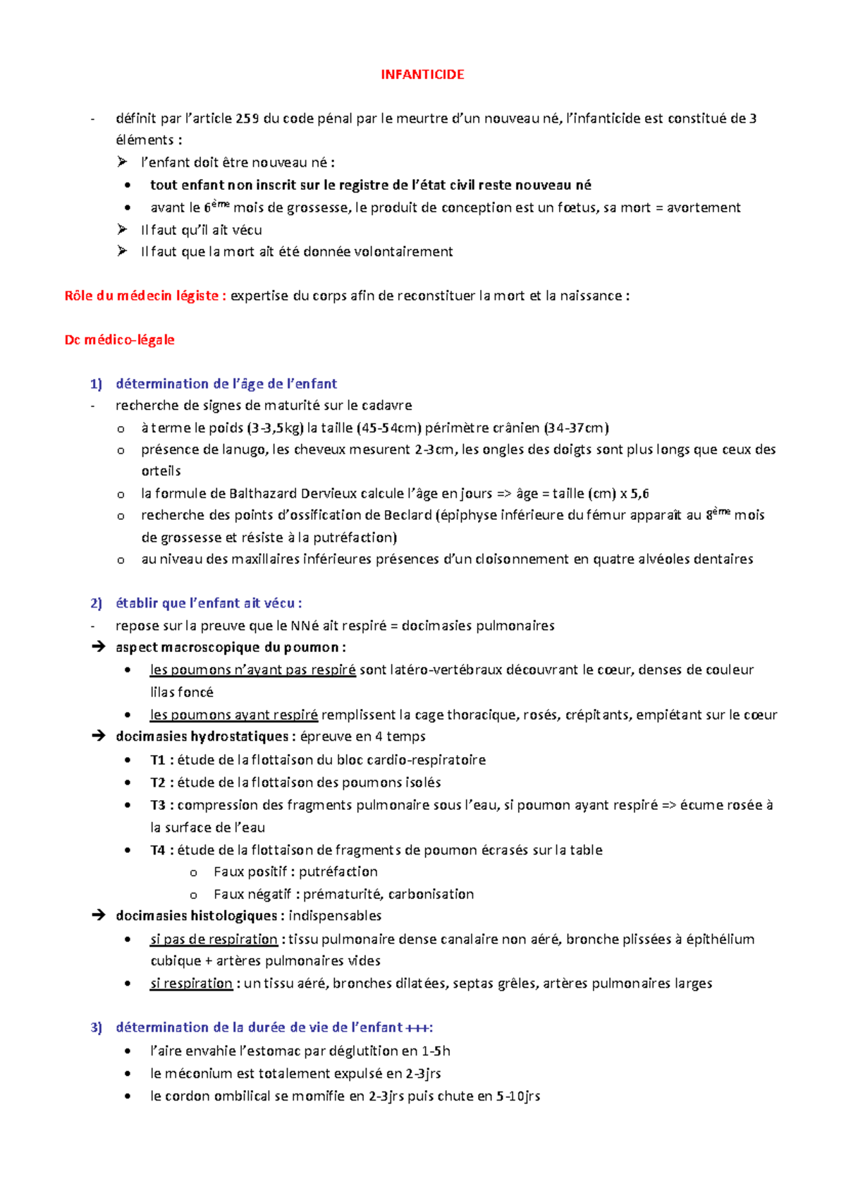 Infanticide - Cours de médecine 2022/23 - INFANTICIDE définit par l’article 259 du code pénal ...