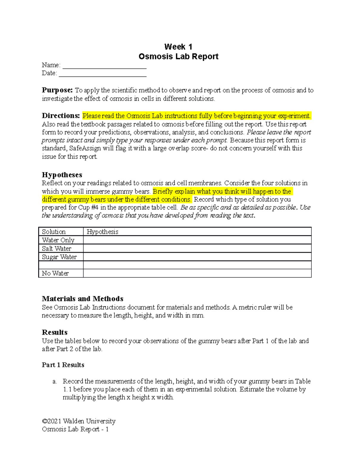 Revised BIOL 1001 Wk1 Osmosis Lab Report MS - Week 1 Osmosis Lab Report ...