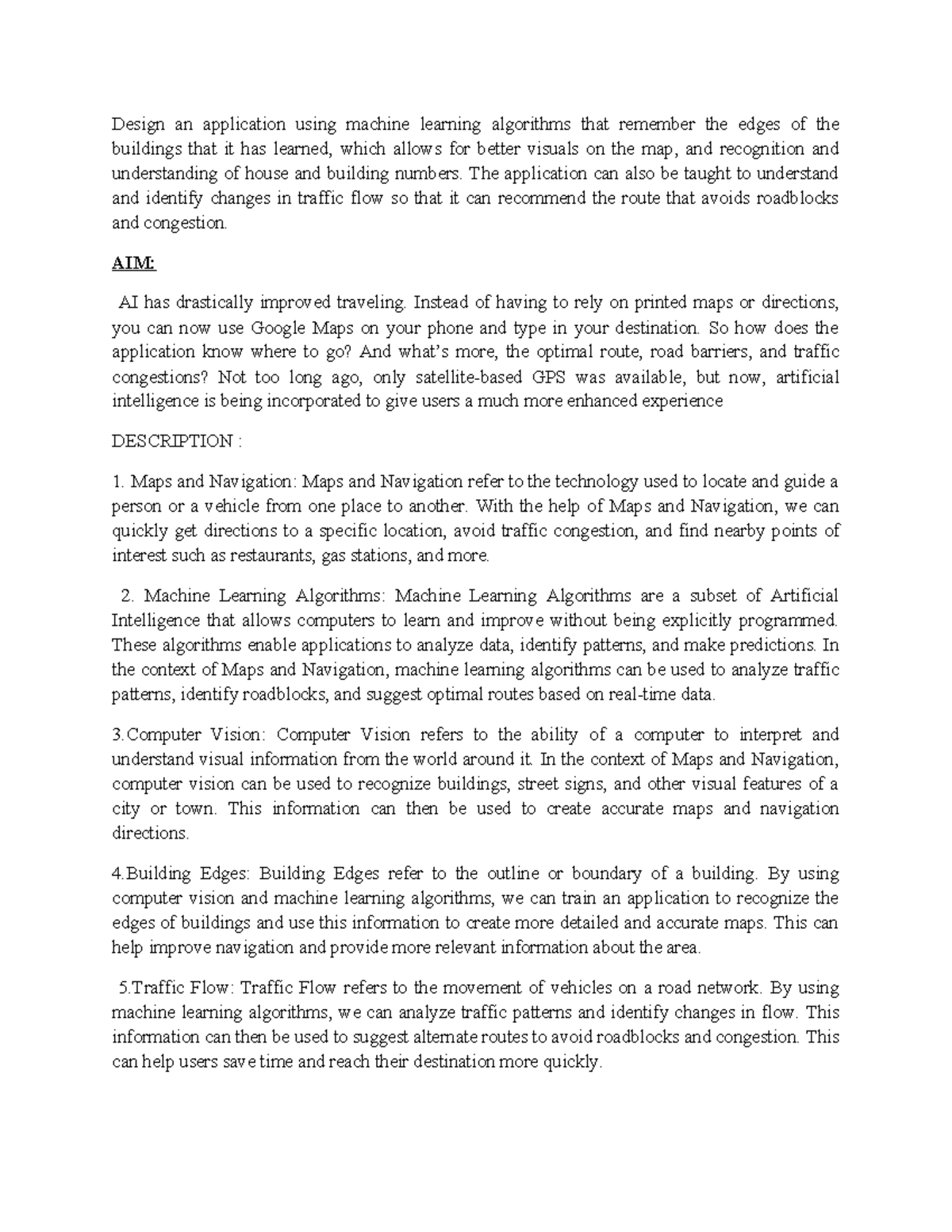 AAI Google MAPS PGM - Design an application using machine learning ...