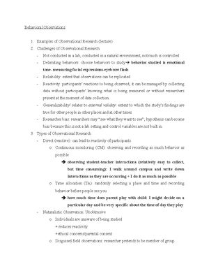 Sampling and Observation slides - SAMPLING AND OBSERVATION OBSERVATIONS ...