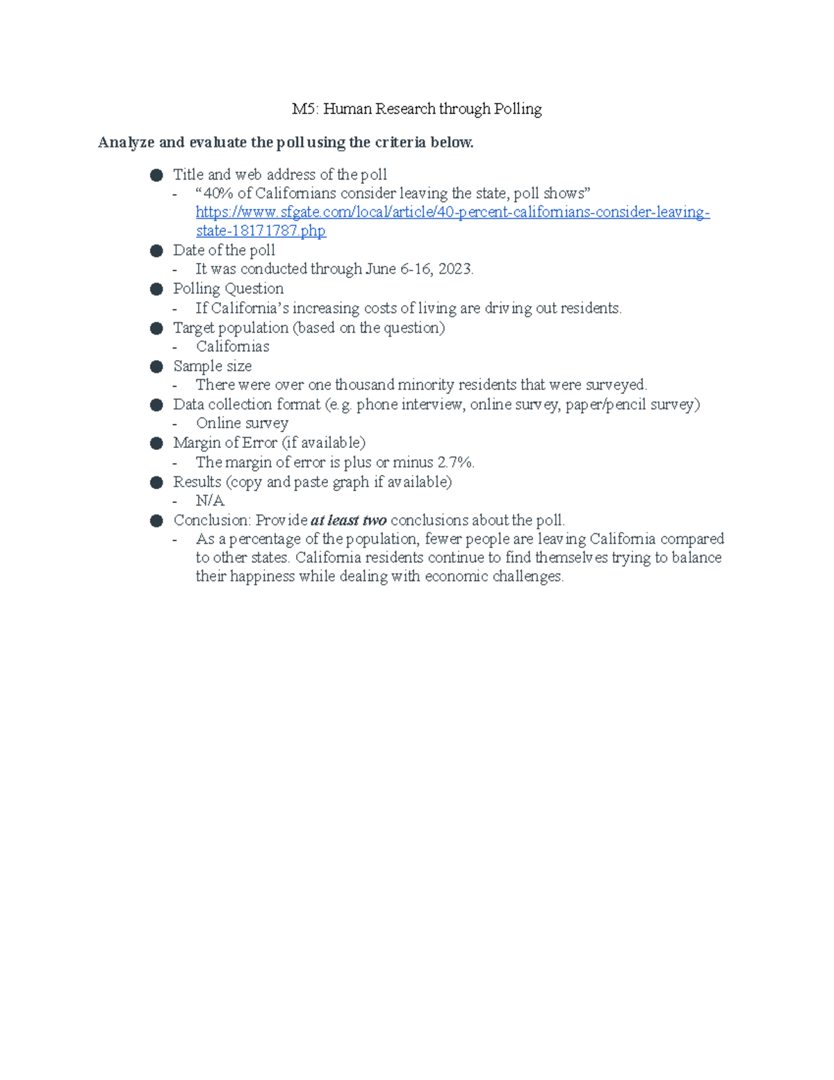 M5 Human Research through Polling - M5: Human Research through Polling ...