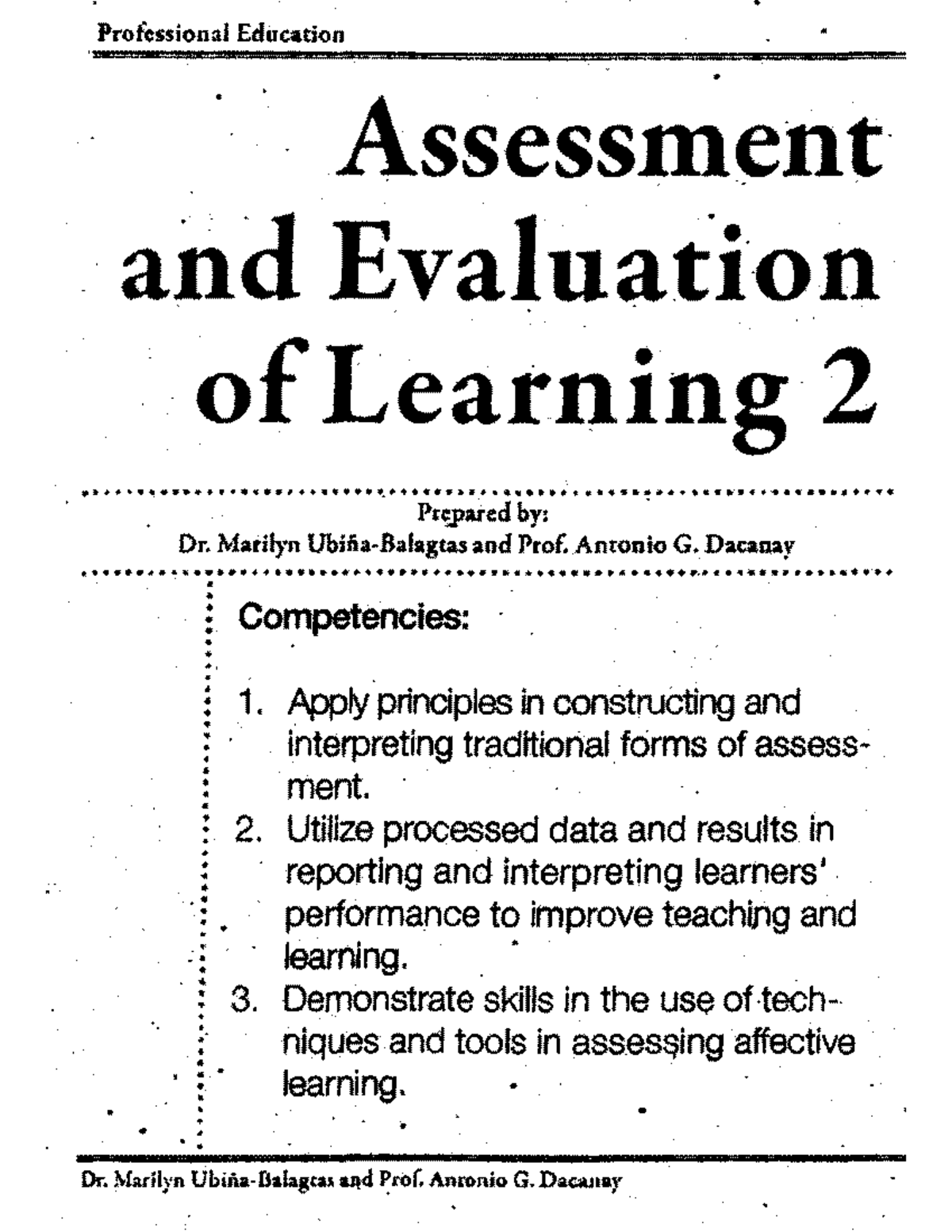 Assessment In Learning - P ro fessio n al Ed ucation Assessment and ...