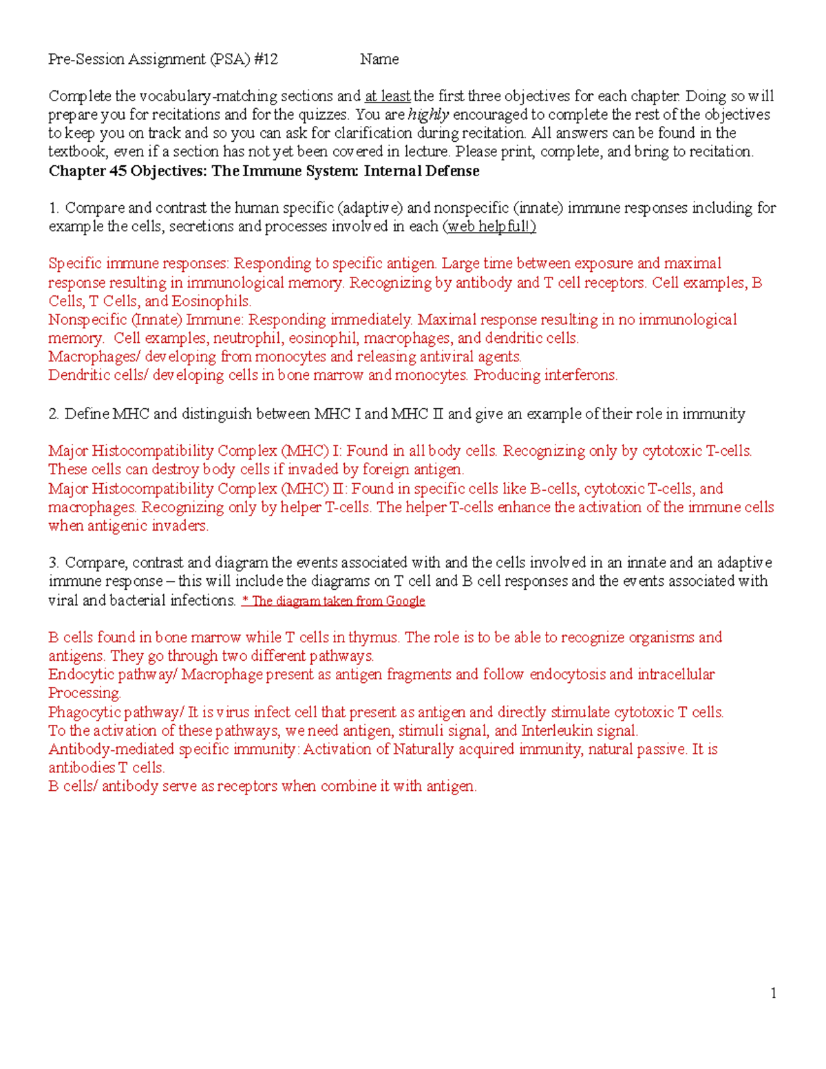 PSA.12 sp18 - The assignment for recitation Bio 103 - Pre-Session ...