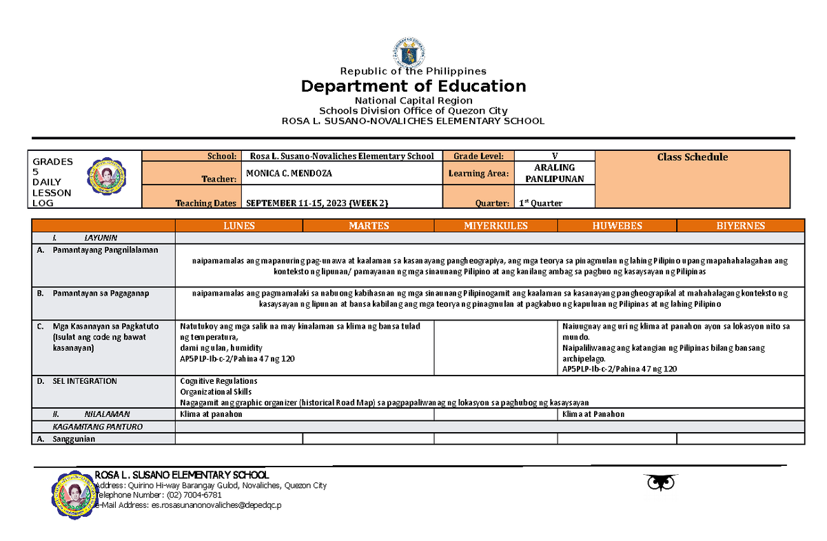 WEEK 3 AP with SEL - note - Department of Education National Capital Region Schools Division ...