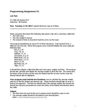 Practice Problems - CS 2308 - Recommended Practice Programming Problems from Gaddis Basic C++ ...