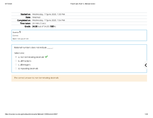 Final Exam (Part 2) Attempt review - Started on Wednesday, 17 June 2020 ...