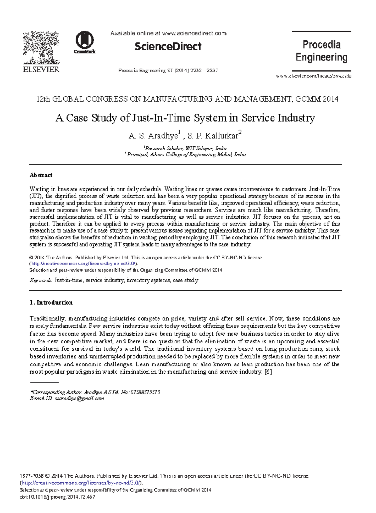 Case study 7 - Procedia Engineering 97 ( 2014 ) 2232 – 2237 1877-7058 ...