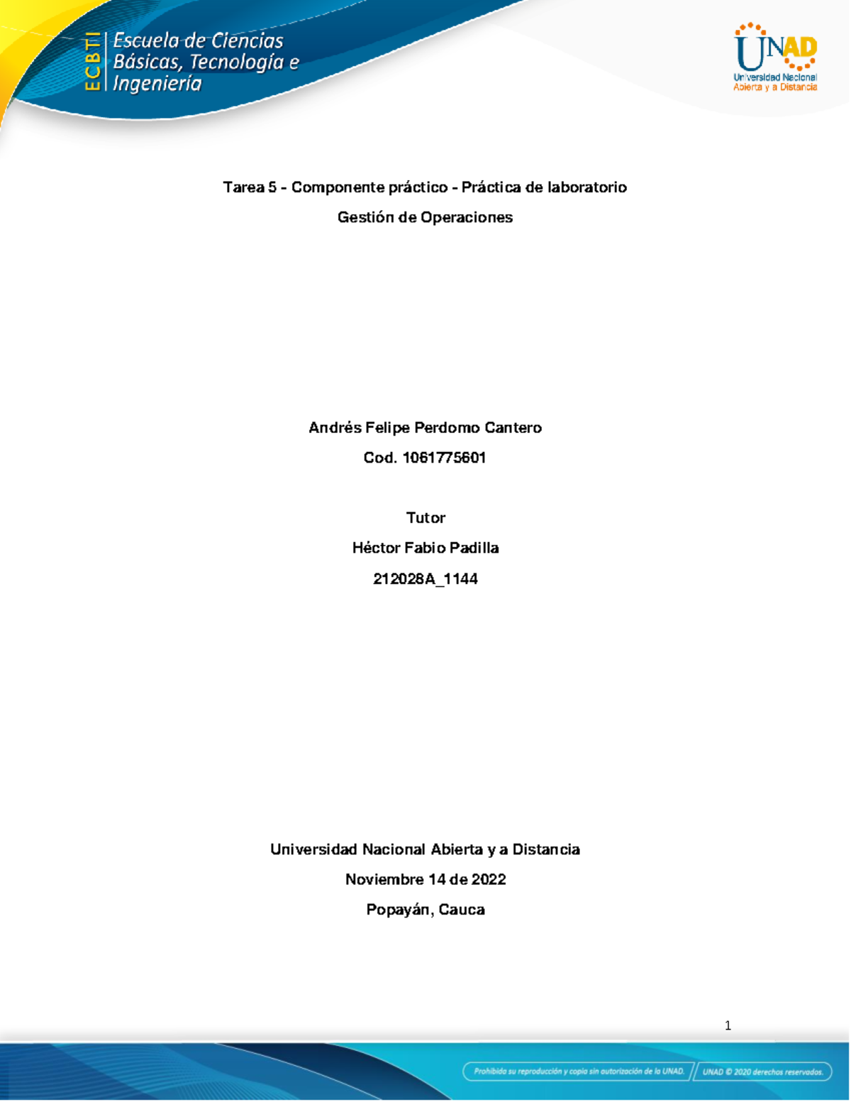 Tarea 5 Práctica de laboratorio Andres Felipe Perdomo - Tarea 5 - Componente práctico - Práctica ...