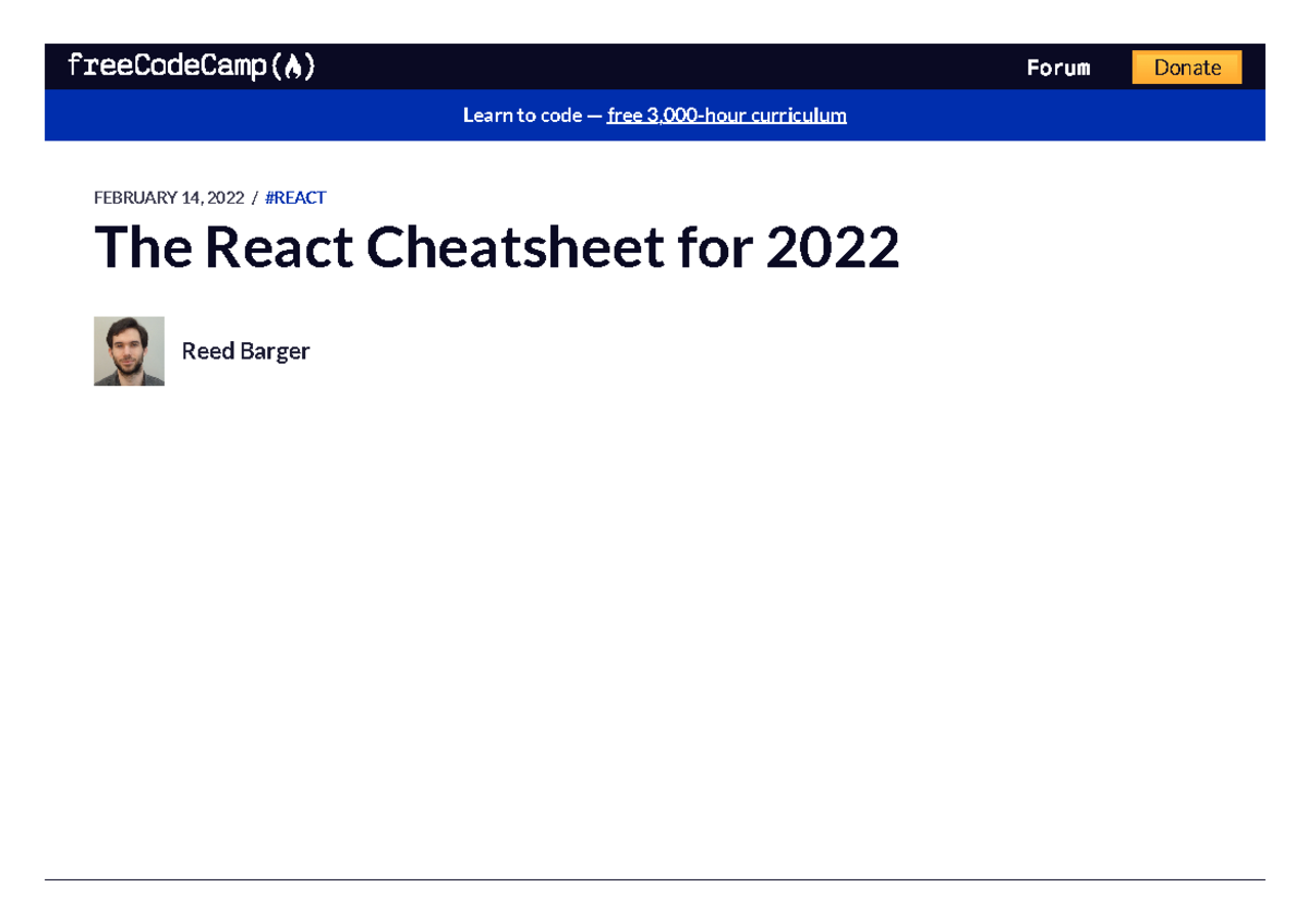 The React Cheatsheet for 2022 - FEBRUARY 14, 2022 / #REACT The React ...