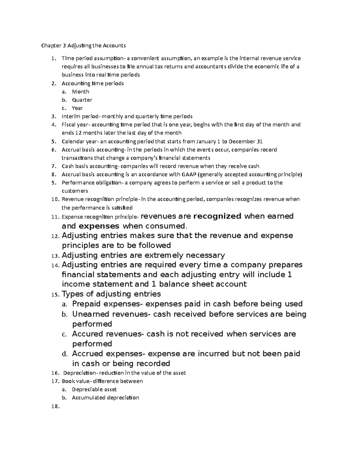 Chapter 3 accounting notes - Chapter 3 Adjusting the Accounts Time ...