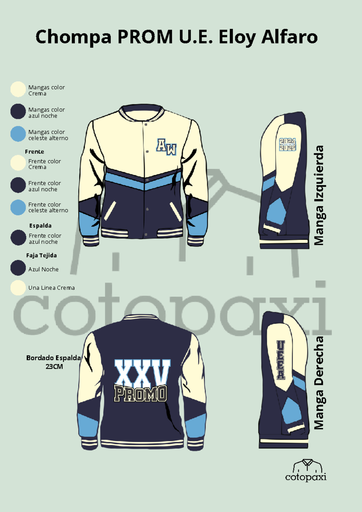 Chompa PROM UEEA - .... - BLAM-01 - Mangas color Crema Mangas color ...