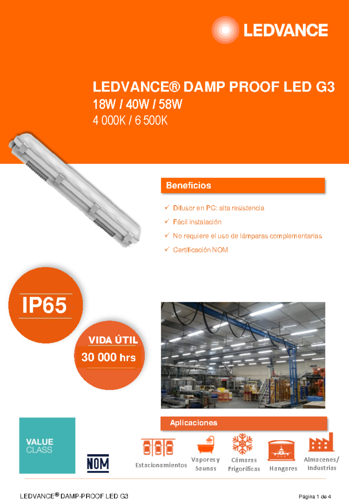 Ledvance®️ DAMP Proof LED G3 Latam (8) - Difusor en PC: alta ...