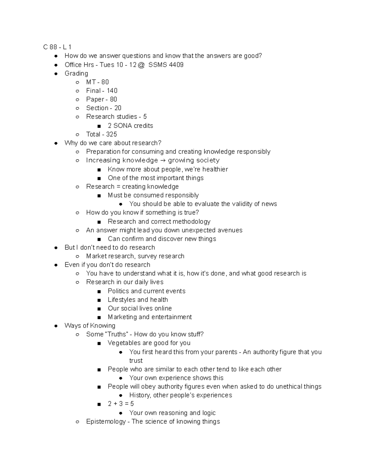 C88 - L 1 - Professor Gonzales - C 88 - L 1 How do we answer questions ...