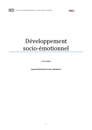Cours 4 - Le développement de la motricité - Psychologie du ...