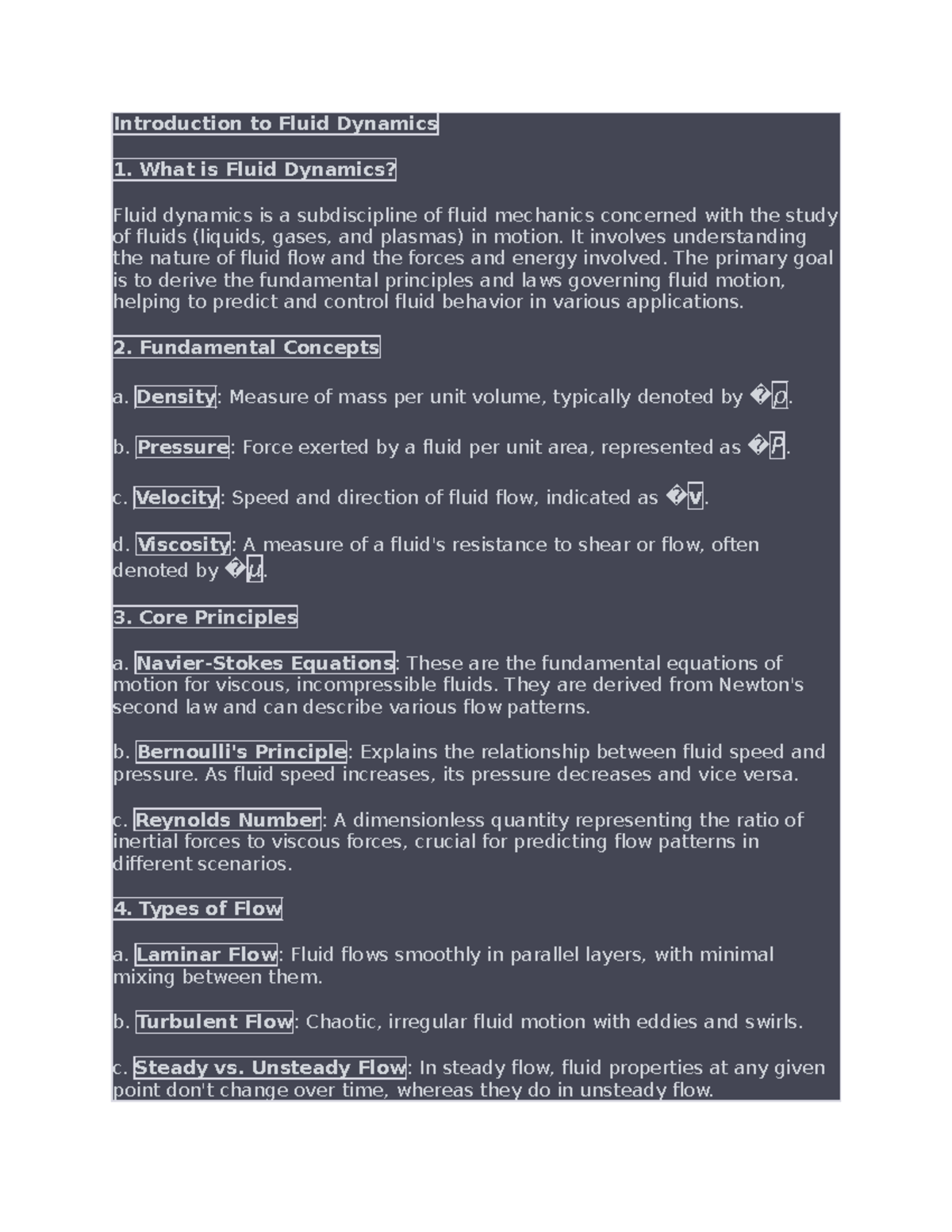 Introduction to Fluid Dynamics - It involves understanding the nature ...