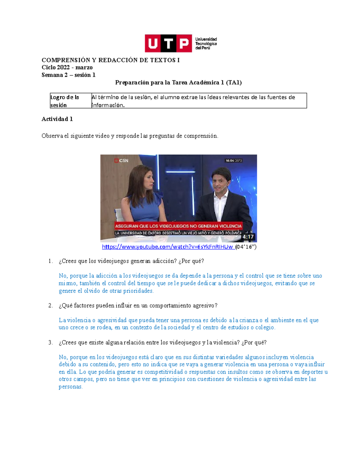 S02_Preparación para la Tarea Académica 1 (TA1) - Comprensión y redacción de textos - Studocu