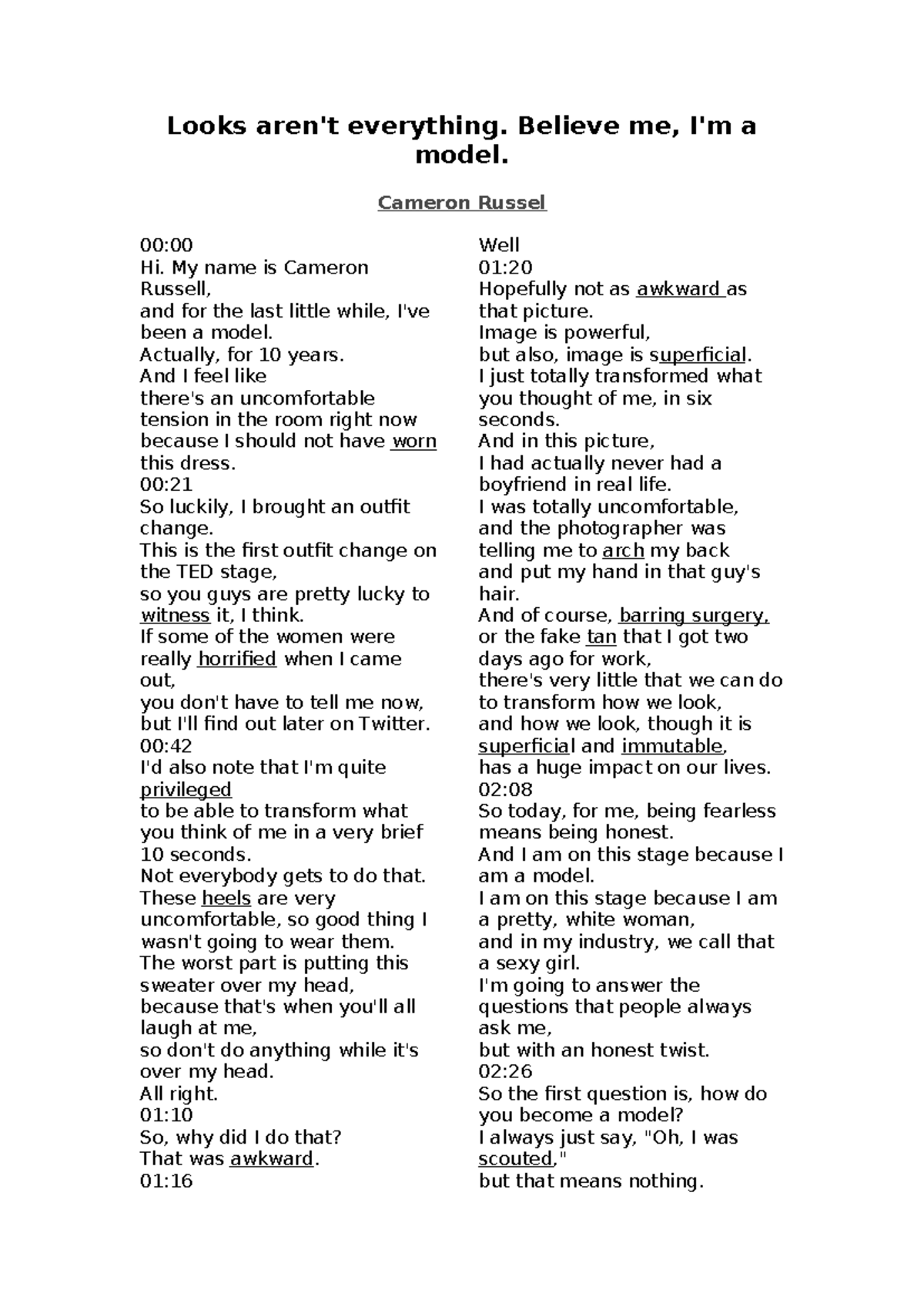 TED 1 - ềhifhe - Looks aren't everything. Believe me, I'm a model ...