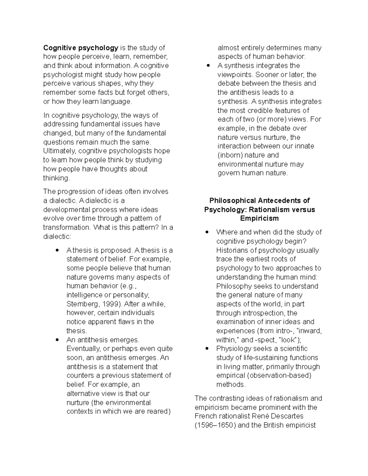 Introduction to Cognitive Psychology - Cognitive psychology is the ...