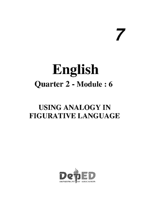 7 Q3 English - Third Quarter Module 7 for Grade 7 Class - 7 Quarter 3 Module 7: RAISING THOUGHT ...