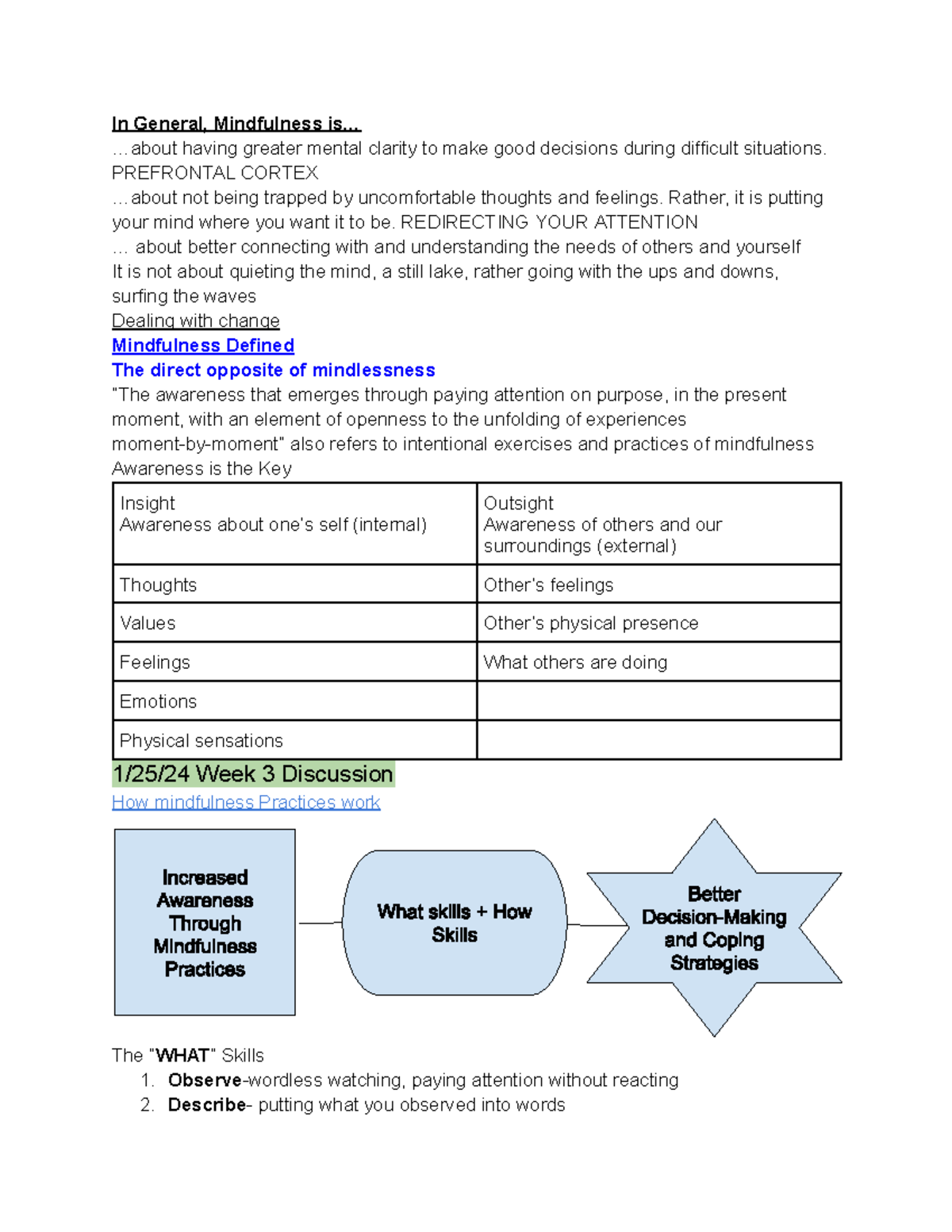 PSCI 143H Wellness and Resilience Discussion - In General, Mindfulness ...