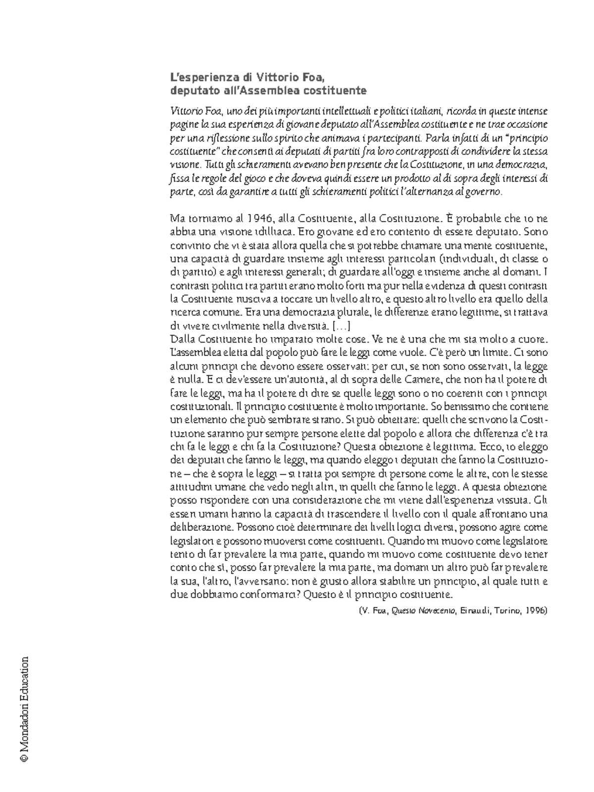 Assemblea costituente e Vittorio Foa - L’esperienza di Vittorio Foa ...