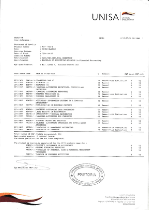 Unisa Bs Acc - Transcript - accounting standards - Studocu