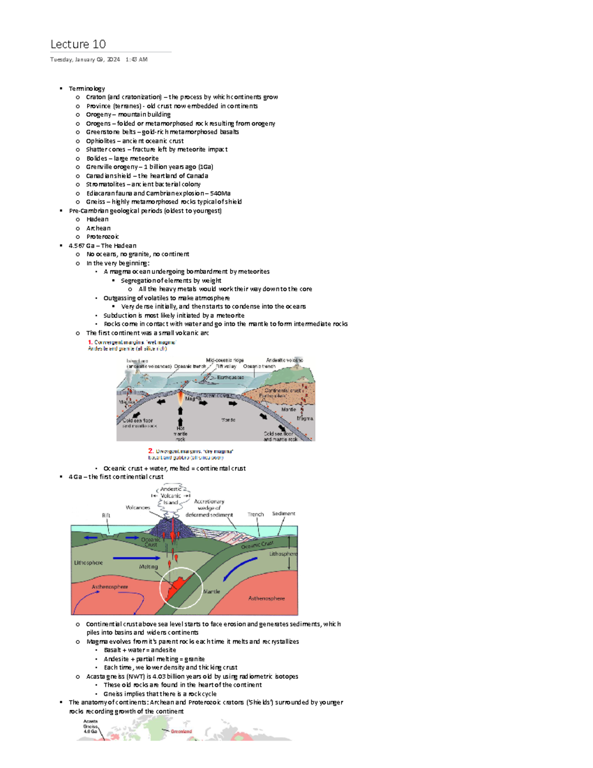 Planet Earth Notes - 10 - Lecture 10 Tuesday, January 09, 2024 1:43 AM ...