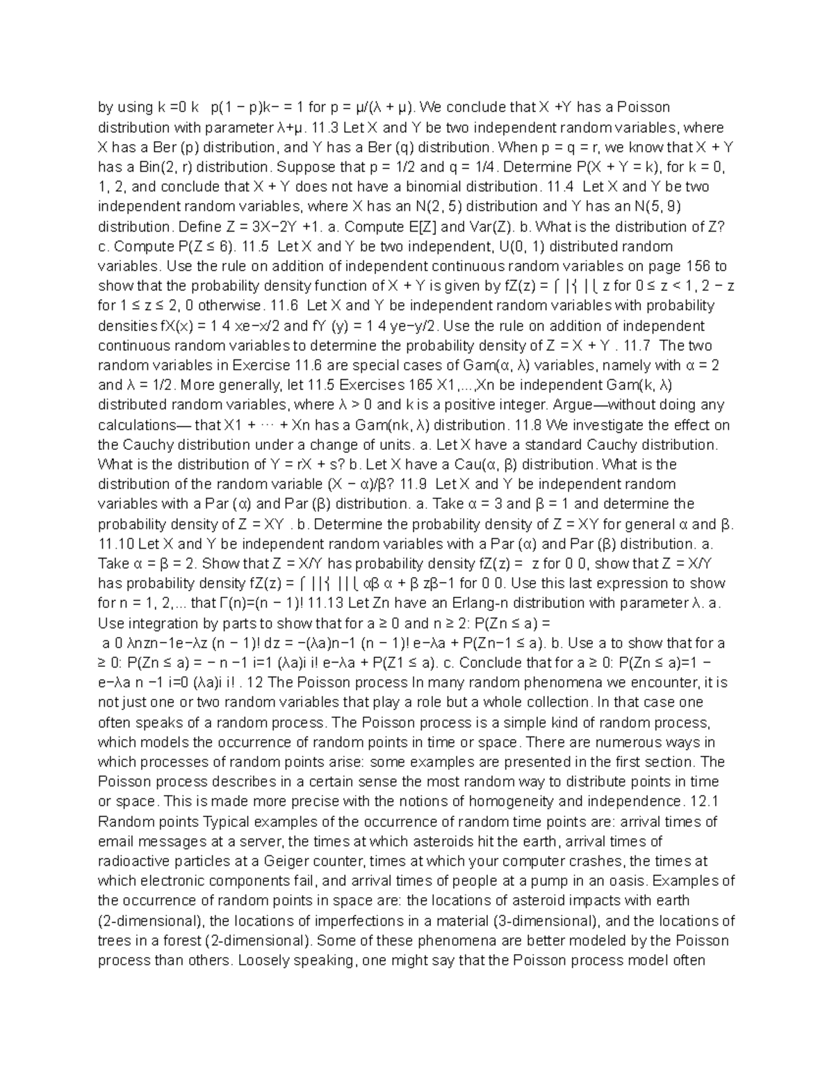 Sta8 - Prob and stats - by using k =0 k p(1 − p)k− = 1 for p = μ/(λ + μ ...
