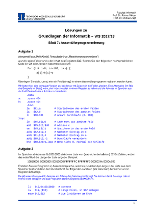 Sortieralgorithmen - Zusammenfassung Grundlagen der Informatik - Sortieralgorithmen Sortieren ...