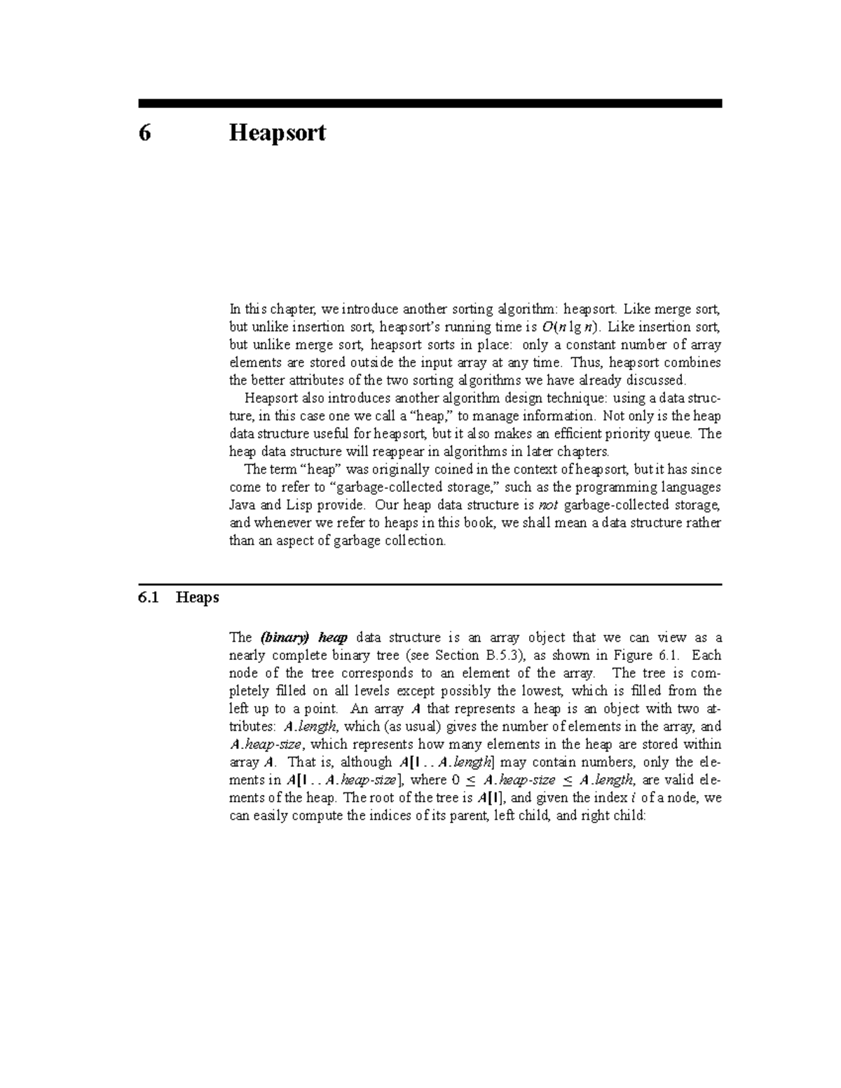05 Ch 6 Heapsort Algorithms And Their Analysis 6 Heapsort In This Chapter We Introduce 