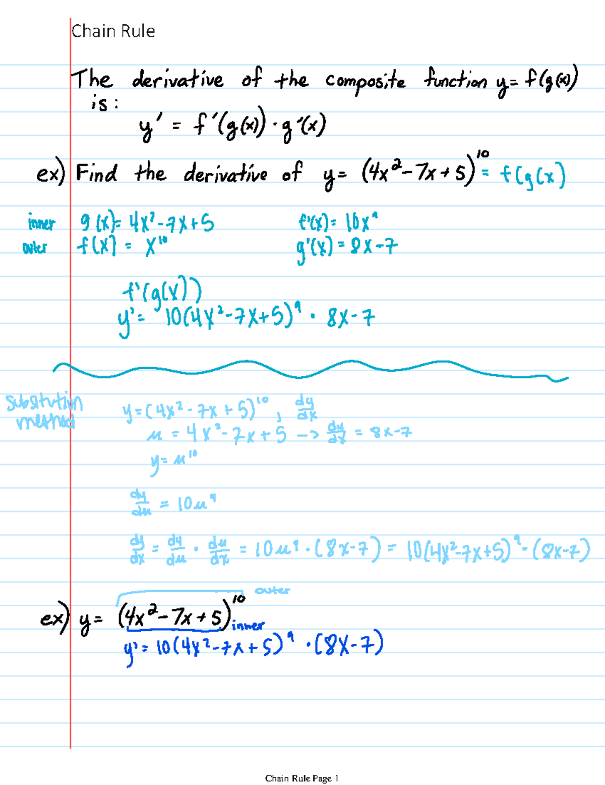 Chain Rule - MATH 121 - Studocu