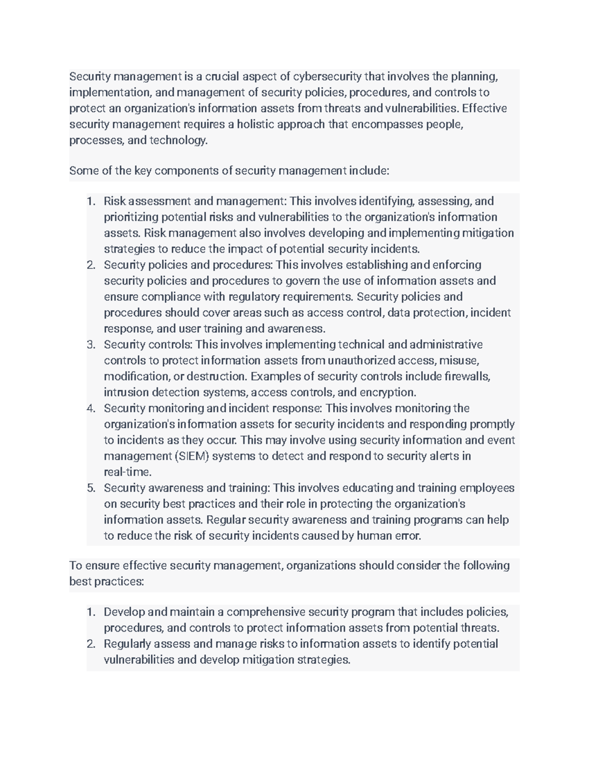 Security Management Notes - Security management is a crucial aspect of ...