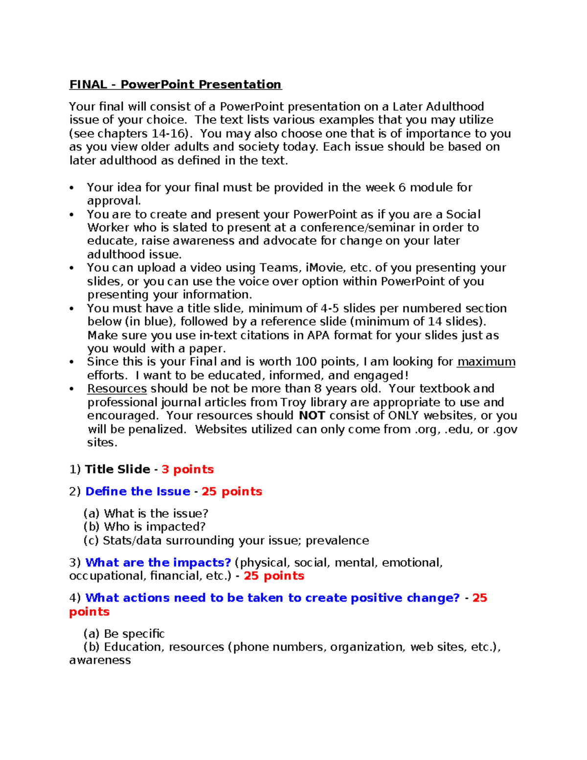 Final Instructions - study materials - FINAL - PowerPoint Presentation ...