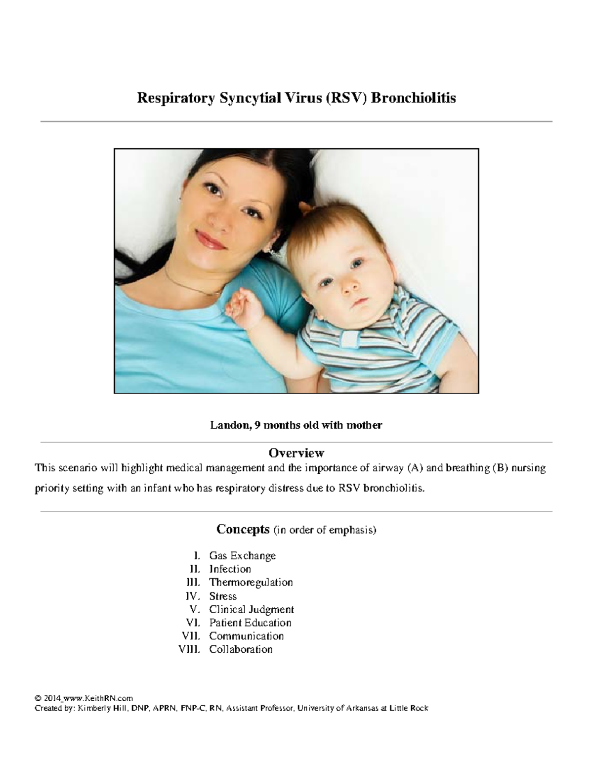 Case Study on Infant with RSV Student-RSV Rapid Reasoning - © 2014 ...