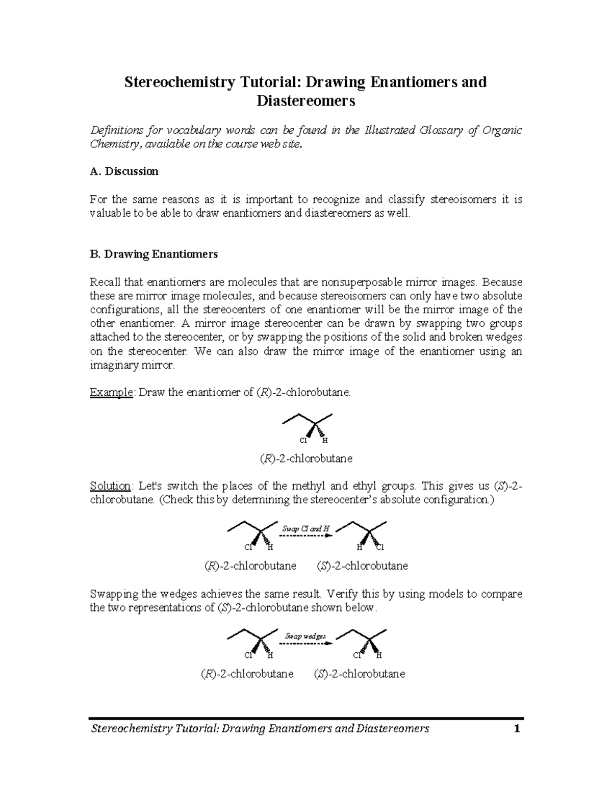 Stereochemistry tutorial dr - Stereochemistry Tutorial: Drawing ...
