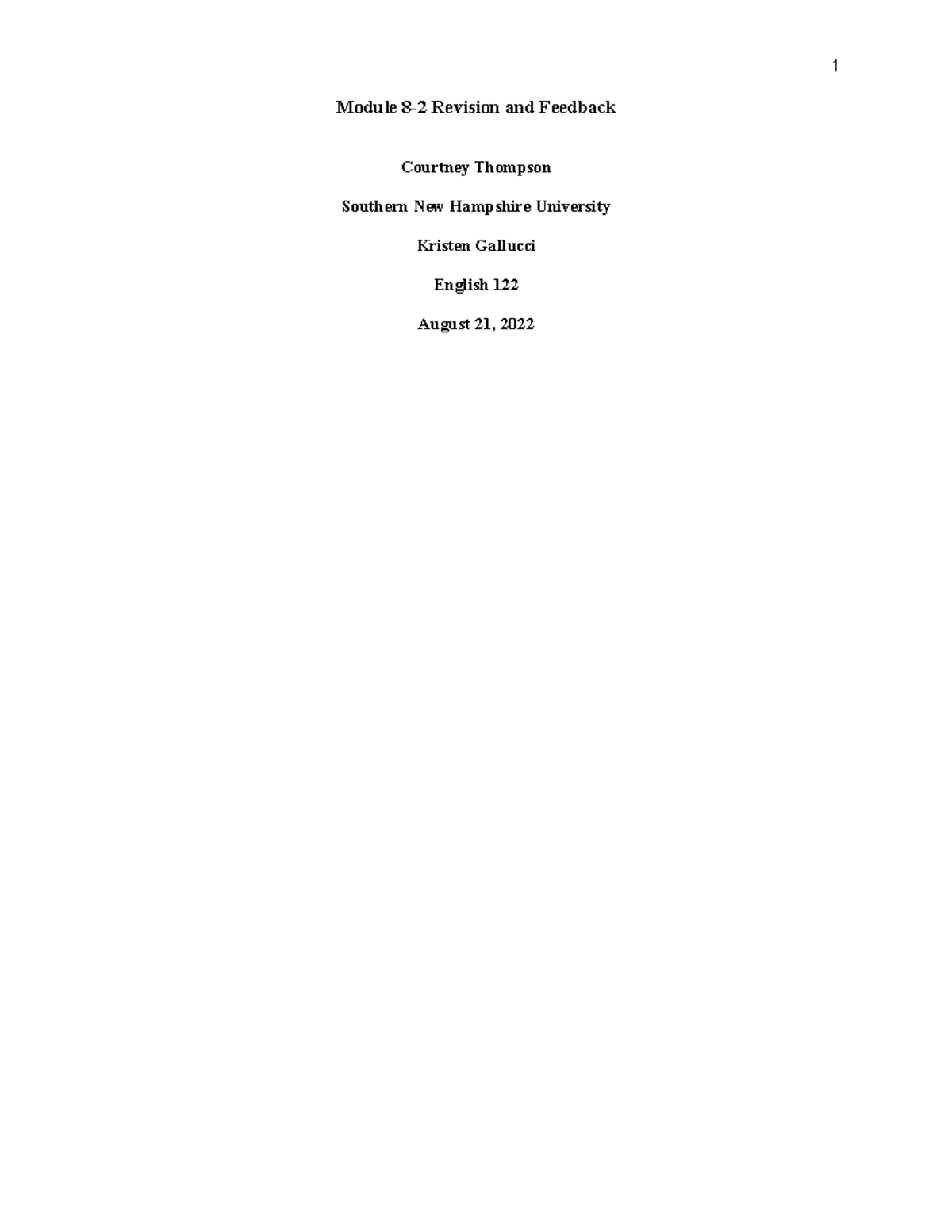 Module 8-2 Revision and Feedback - 1 Module 8-2 Revision and Feedback ...